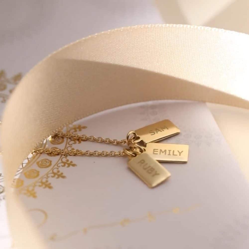 Gold Personalised Tag Necklace