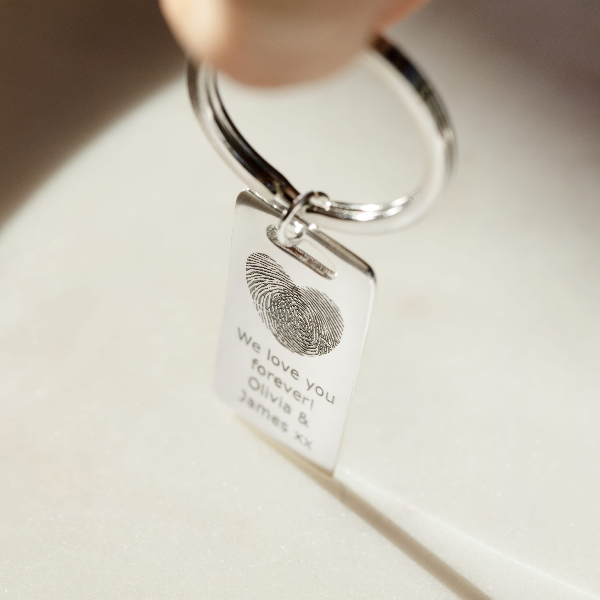 Personalised Silver Initial Keyring | Under the Rose